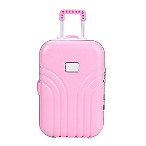 FILFEEL Baby Suitcase Toy, Childs Suitcase, Mini Luggage Box, Cute Plastic Rolling Suitcase Pink