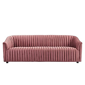 Modway Announce Performance Velvet Channel Tufted Sofa, Dusty Rose