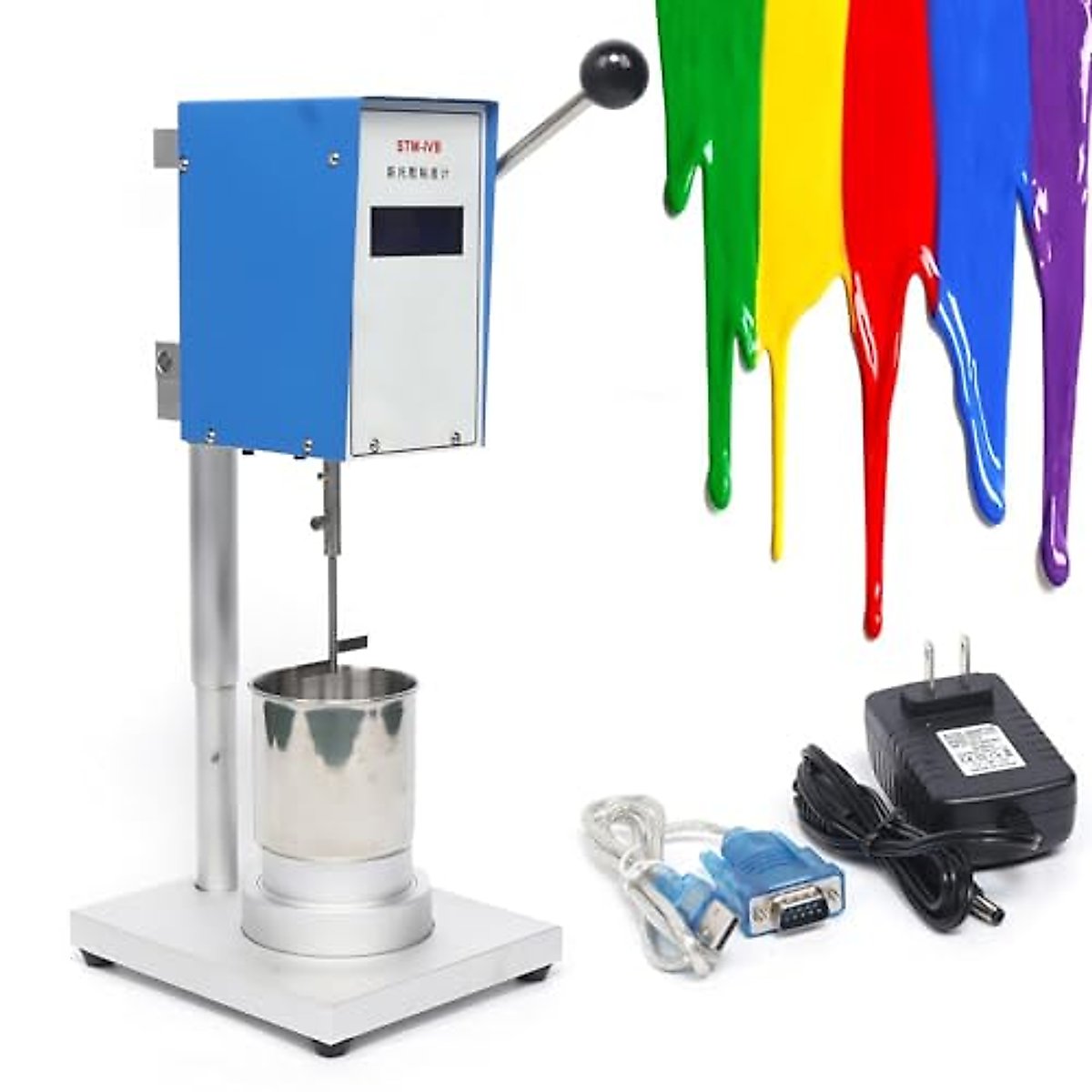 LZDOYY Digital Rotary Viscometer 10W Lab Rotational Viscosity Meter Fluidimeter Tester Meter KU/CP/G Value Display for Laboratory Paints Coating
