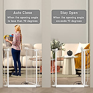 Fairy Baby Extra Wide Baby Gates 57.5-62 Inch, Auto Close Child Safety Gates for Stairs Banister Doorways Hallway Stairway,Indoor Safety Child Gates for Kids or Pets