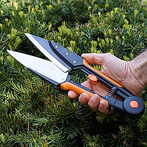 Kings County Tools Grass and Topiary Shears | Classic 6” Spring Blades | Razor Sharp | Rubberized Grips on Plastic Handles | Easy to Open and Snip Clippers