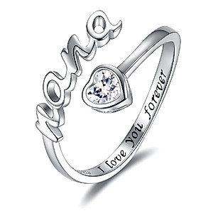 Infinity Mom Nana Ring 925 Sterling Silver Adjustable Ring for Mom Grandma Mothers Day Jewelry Gift (Infinity Nana Ring)