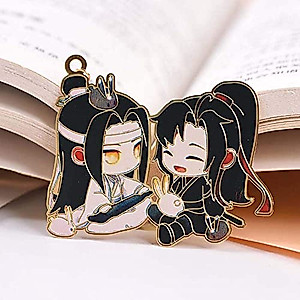 Hmango Mo Dao Zu Shi Anime Metal Bookmark,Metal Tassel Vintage Pendant Hollowing Bookmark,Gift for Book Lovers Mo Dao Zu Shi Fans (E)