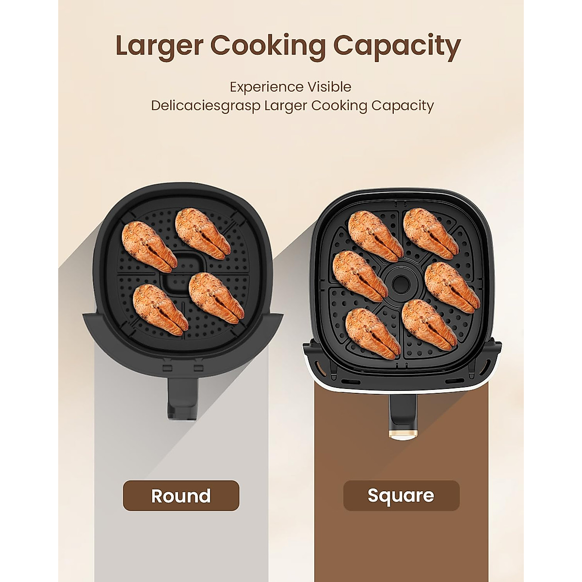 VEWIOR Air Fryer, 5.3Qt Airfryer with Viewing Window, 7 Custom Presets Large Air Fryer Oven with Smart Digital Touchscreen,Non-stick and Dishwasher-Safe Basket