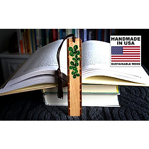 Personalized 4 Leaf Clover, Wooden Bookmark - Made in USA - Also Available Without Personalization