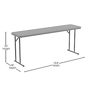 Flash Furniture Kathryn 6-Foot Gray Plastic Folding Training Table, Grey