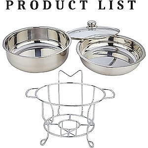 Chafing Dish Set, Stainless Steel Food Warmer with Water/Food Pans and Fuel Holders, Chafing Buffet Server Warming Tray for Kitchen Caterings Banquet Parties