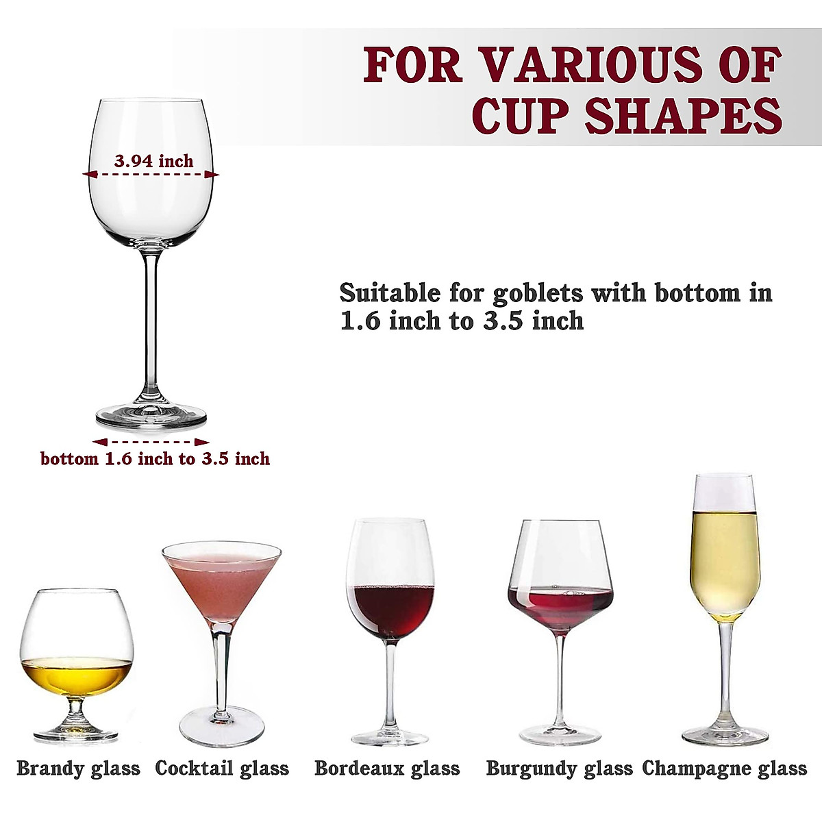 Wine Glass Rack, 2 Pack 10.6" Stemware Rack, Wine Glass Holder Under Shelf Single Rail for Bar Kitchen