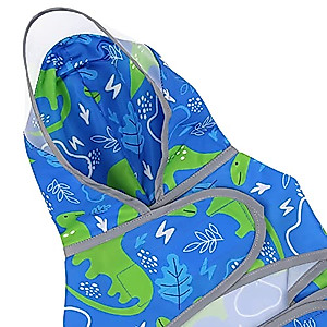 HDE Dog Raincoat with Clear Hood Poncho Rain Jacket for Small Medium Large Dogs Dinosaurs - L