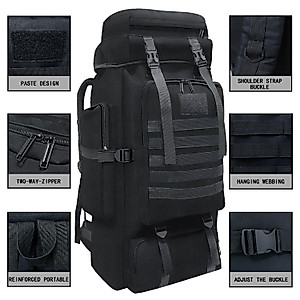 Wesoke 80L 100 liters Camping Hiking Backpack Men, Extra Large Waterproof Molle Rucksack Oversized Travel Daypack for Touring