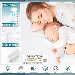 Full Waterproof Mattress Protector Deep Pocket Mattress Cover, Soft Breathable Mattress Pad, Fitted Noiseless Waterproof Bed Cover Stretch to 19"