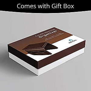 U NEATOPA Couch Remote Caddy Control Holder Sofa Organizer with Detachable Wooden Snack Tray for Recliner Mattresses Chair Armrests with 4 Slots - 1 Large Pockets and 3 Small Pockets (Brown)