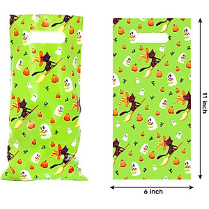 JOYIN 72 Pcs Halloween Plastic Treat Bags with Double-side Print, Halloween Candy Cookie Bags, Halloween Goodie Bags Gift Bags for Halloween Party Favors, Trick-or-Treating, Halloween Treats