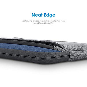 LENTION Water Repellent Fabric Sleeve Case Compatible with MacBook Pro 15, Chromebook 15, Surface Book 15, More 15 Inches Laptops & Tablets (Gray & Blue)