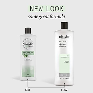 Nioxin Scalp Relief Cleansing Shampoo - Shampoo for Sensitive Scalp, 33.8 fl oz (Packaging May Vary)