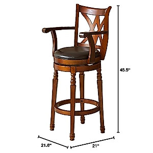 Christopher Knight Home Eclipse Armed Swivel Barstool, Chocolate Brown
