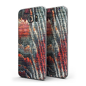 Design Skinz Design Skinz Grungy Orange and Teal Dyed Wood Surface Full-Body Wrap Decal Skin-Kit for The Galaxy S9 Plus