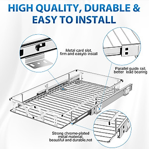 Tksrn Pull Out Cabinet Organizer(12" W x 21" D),Cabinet Drawers Slide Out Shelves for Kitchen,Under Sink Organizer Storage for Cabinet in Home, Pantry, Bathroom（NEED 13" W and 22" D Cabinet）