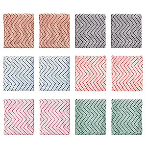 Arkwright Fleece Throw Blankets (50x60, 12-Pack, Assorted Colors) Soft and Warm Chevron Textured Coral Fleece Throws