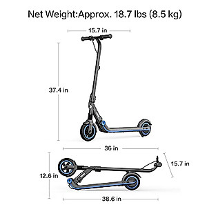 Segway Ninebot eKickScooter ZING E10 Electric Kick Scooter for Kids and Teens, Lightweight and Foldable, New Cruise Mode, Dark Grey