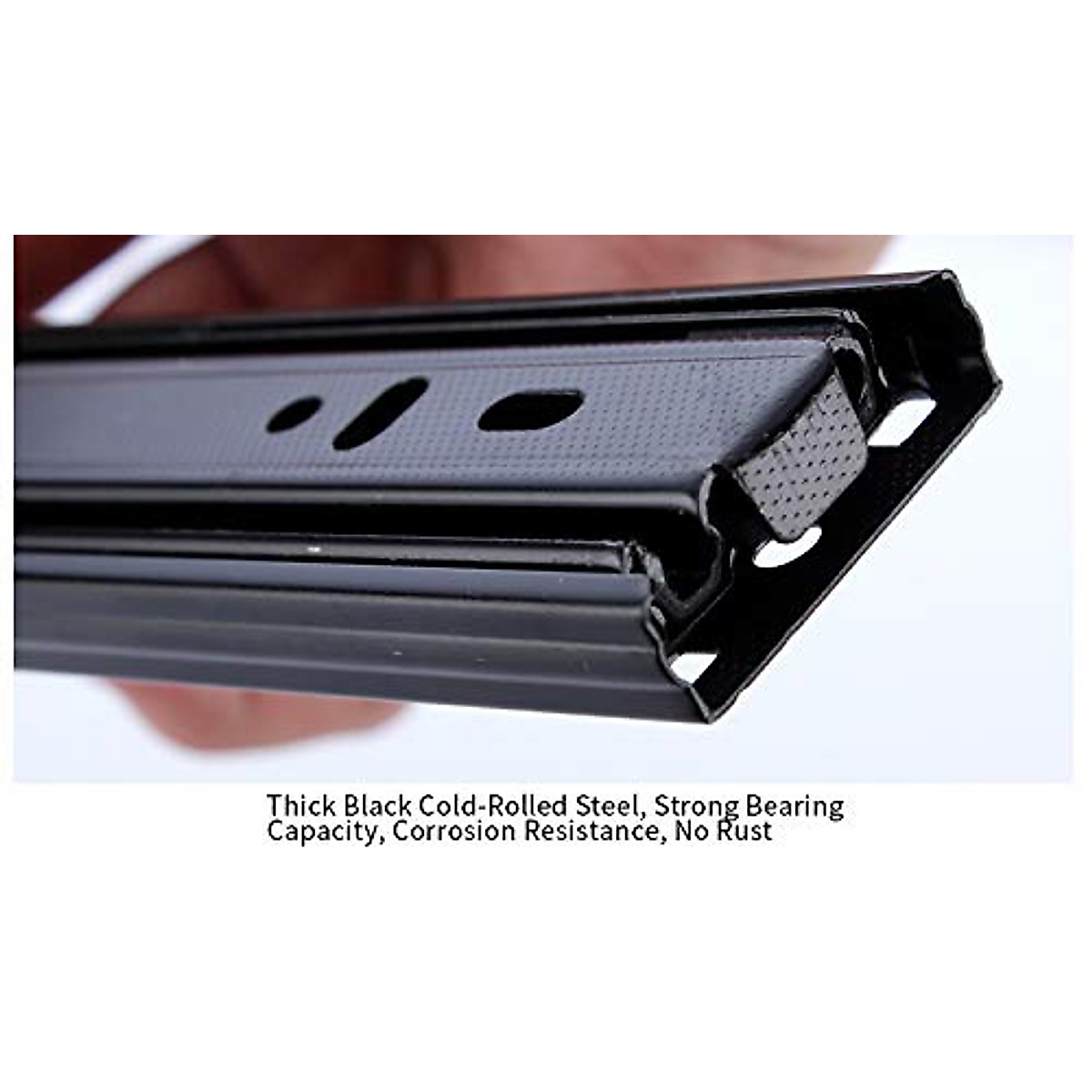 Drawer Slides 16 Inch Ball Bearing Full Extension 3 Section Slide Track Mounting Drawer Runners Slider for Cabinet Home Furniture, 2 Pack (Black 16 Inch)