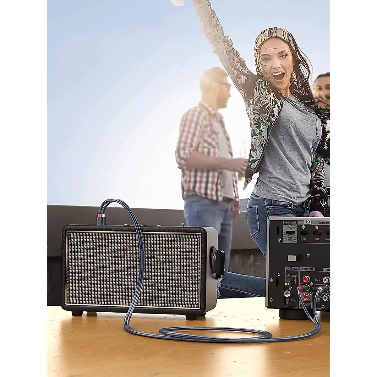 TOYAYAYO RCA Cables 3ft - Gold Plated 2RCA Male to 2RCA Male Stereo Audio Cable - 2 Channel RCA to RCA Audio Cable - Dual Shielded RCA Cable for Amplifiers, Car Audio, Home Theater, Speakers