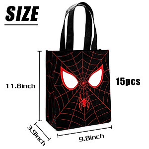 15 Pack Cartoon Party Supplies Non-woven Bags Cartoon Party Favor Bags Cartoon Gift Bags for Hero Birthday Party Decorations