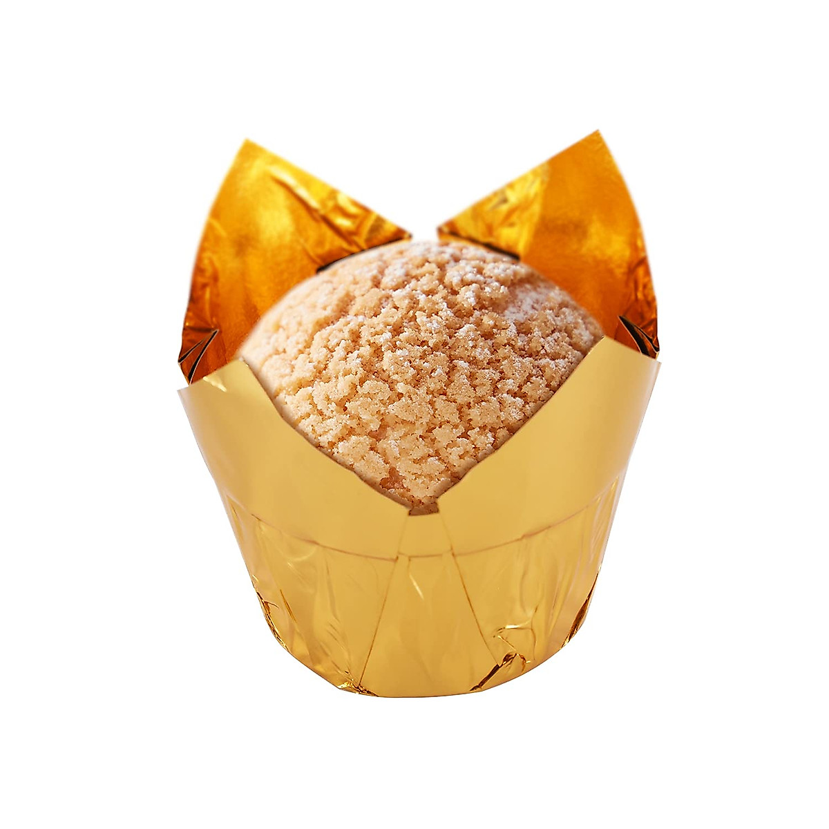Party Hippo Gold Tulip Cupcake Liners Baking Paper Cups Holders Greaseproof Muffin Cases Wrappers for Wedding Birthday Party Baby Shower (Gold)