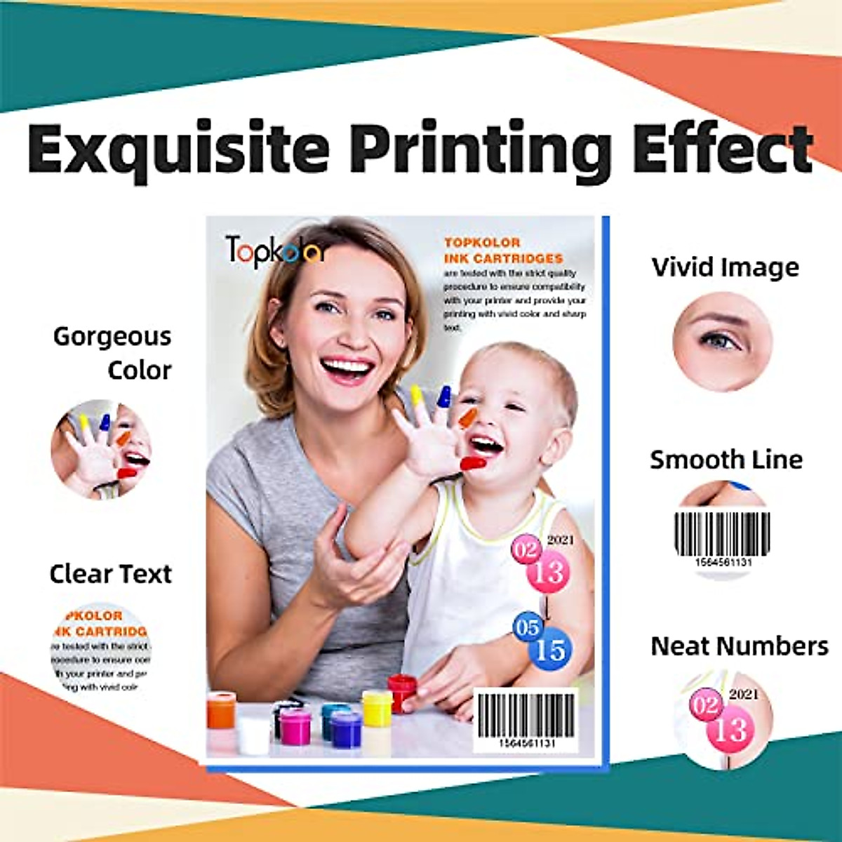 Topkolor 962XL Ink Cartridges Combo Pack Compatible HP 962 XL Compatible HP 9015e 9018e 9015 9018 9010 9020 9012 e Series Printer, 5 Pack