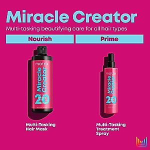 Matrix Miracle Creator Hair Mask - Moisturizing and Detangling, Nourishes, Revitalizes & Strengthens, For Natural, Curly, Damaged Hair, 16.9 Fl Oz