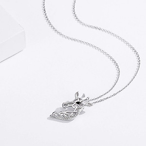 JUSTKIDSTOY Celtic Knot Necklace Giraffe Pendant 925 Sterling Silver Giraffe Animal Head Necklace Giraffe Jewelry Mothers Day Gifts for Women Daughter