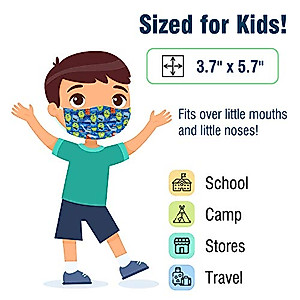 WECARE Disposable Face Masks For Kids, 50 Print Masks, Individually Wrapped for School and Travel (Fun Pack)