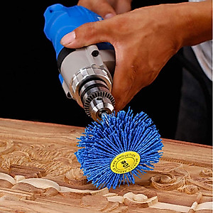 Mixiflor 7 Pack Abrasive Nylon Wheel Brush for Drill with 1/4" Shank, (80 120 180 240 320 400 600 )Grits, Nylon Abrasive Wheel Perfect for Removal of Rust/Corrosion/Paint