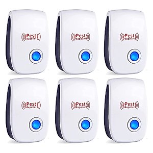 XVEN Ultrasonic Pe st Repeller-6 Pack,for Living Room, Garage, Warehouse, Office, Hotel (White)