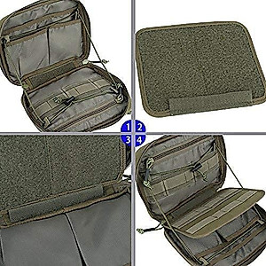 EXCELLENT ELITE SPANKER Molle Admin Pouch Tactical EDC Tool Pouch Military Nylon Holder Modular Utility Organizer Bag(Ranger Green)