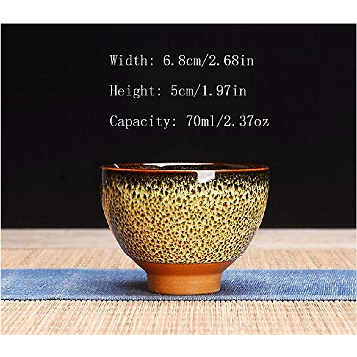 Puoyikt Chinese Ceramic Kung Fu Tea Set of 6, Japanese Tea Cup, Sake Cup, Ceramic Tea Cup, Ceramic Tea Set (6 colors)
