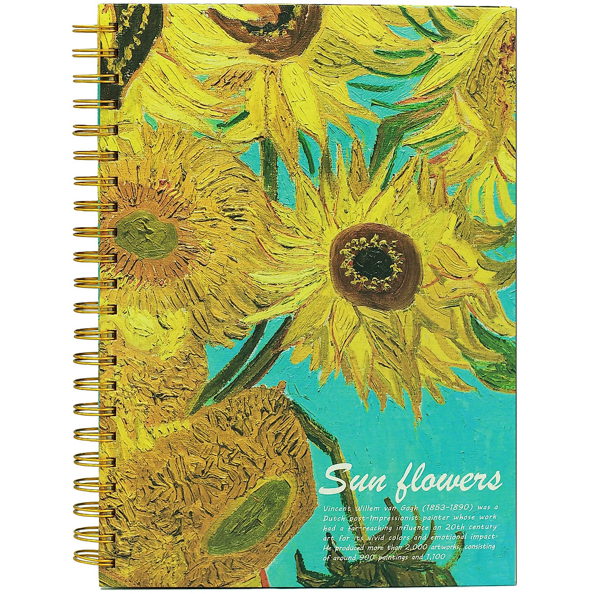 Van Gogh Aesthetic Art Large A4 Sketchbook Hard Cover Spiral Bound Mixed Media Thick Paper, Artist Sketch Book for Drawing Notebook for Kids Adults