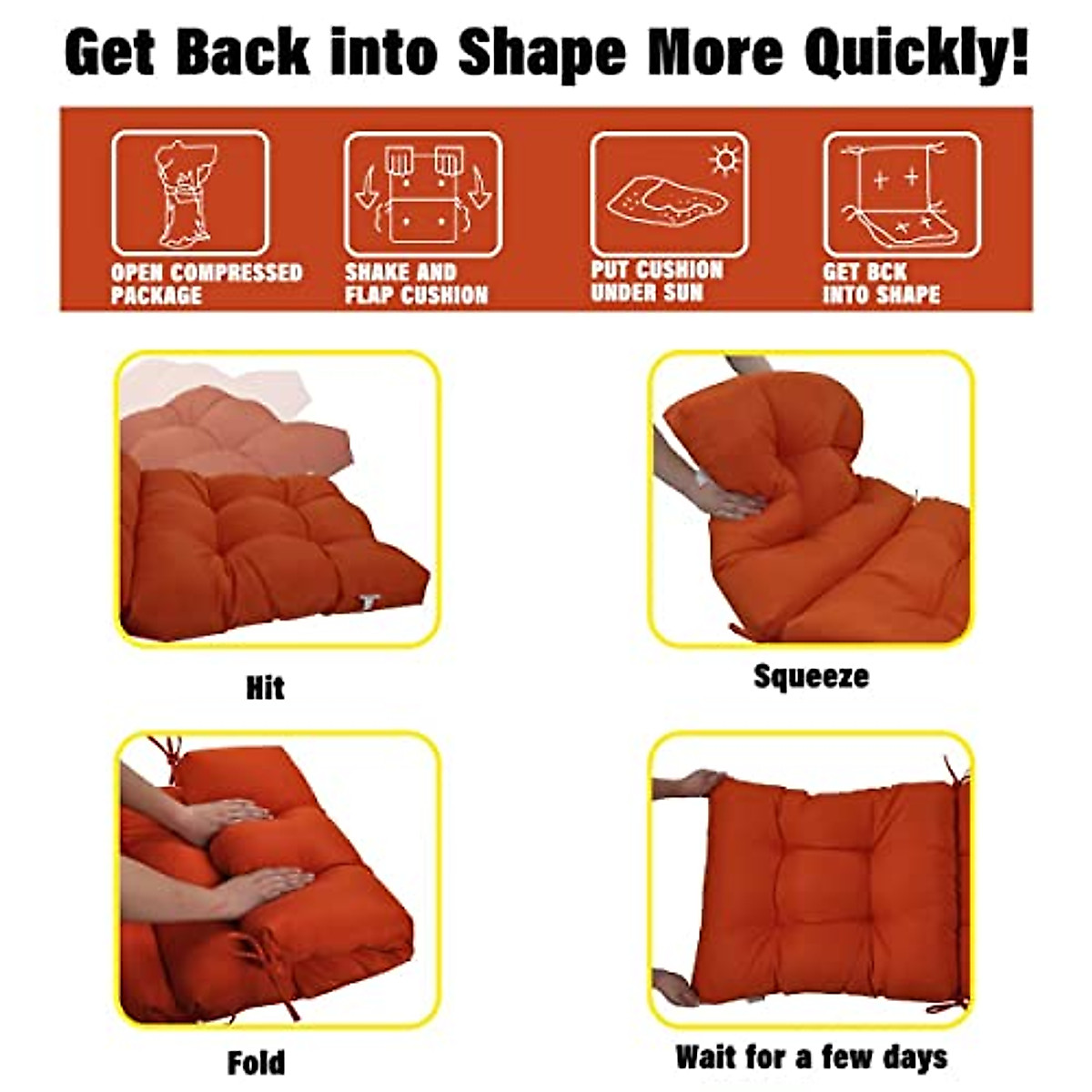 Kunste Patio Furniture Cushions Sets Tufted Wicker Settee Bench Cushions Indoor Outdoor 1 Loveseat 2 Seating Cushions Light Coffee