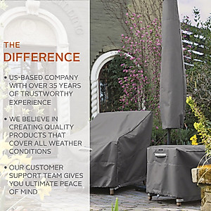 Classic Accessories Ravenna Water-Resistant Round Stand-Up Patio Heater With Table Cover, 32 x 84 Inch