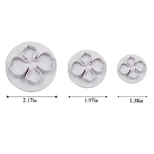 INSPEE 3 Pieces Hydrangea Flower Fondant Plunger Cutters Sugarcraft Cake Cookie Cutter Decorating Mold Tools