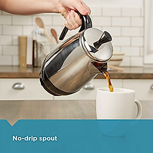 Spectrum Brands Farberware 8-Cup Percolator, Stainless Steel, FCP280, Black