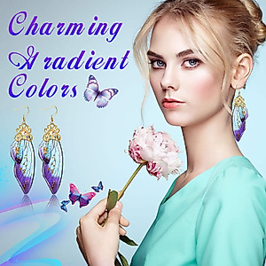 Fumete Butterfly Wing Drop Earrings, 10 Pairs, Alloy, Gold Foil, Lightweight, Summer Collection, Wedding, Formal, Special Occasions
