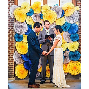 Graduation Party Decorations Navy Blue Yellow 2024/Navy Blue Yellow Graduation Decorations Birthday Party Decorations Navy Blue Yellow Bridal Shower Decorations/ Royal Prince Baby Shower Decorations