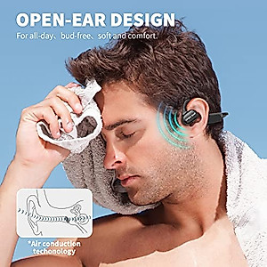 CXK Conduction Headphones Bluetooth Earbuds Open Ear Headphones Bluetooth 5.3 Earbuds with 15H Playtime IPX6 Waterproof Wireless Earbuds Stereo Sound Wireless Earphones for Cycling