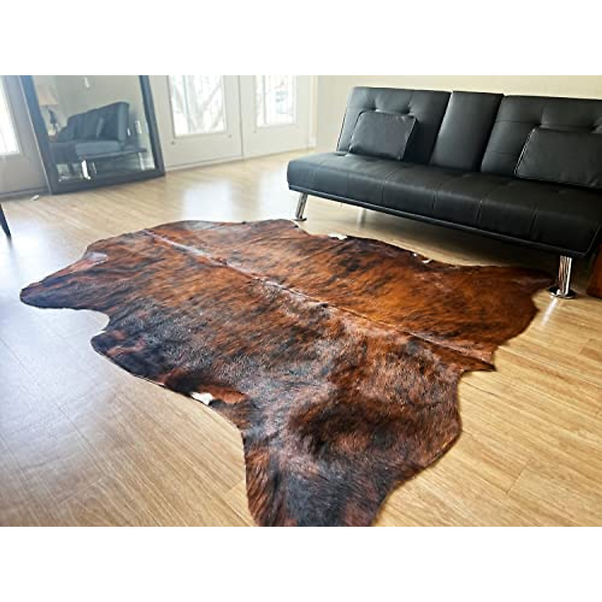 bonanza leathers Genuine Cowhide Rug Dark Brindle Size S/L/XL 5X6/6X7/7X8 FT (6x7)