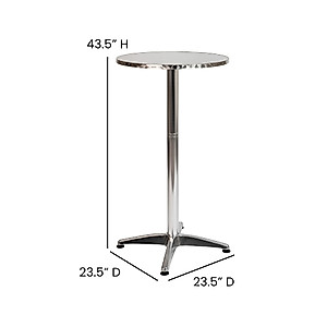 Flash Furniture Metal Bar Table - Aluminum Patio Table - Mellie 23.5"H Round Bar Height Table - Indoor/Outdoor