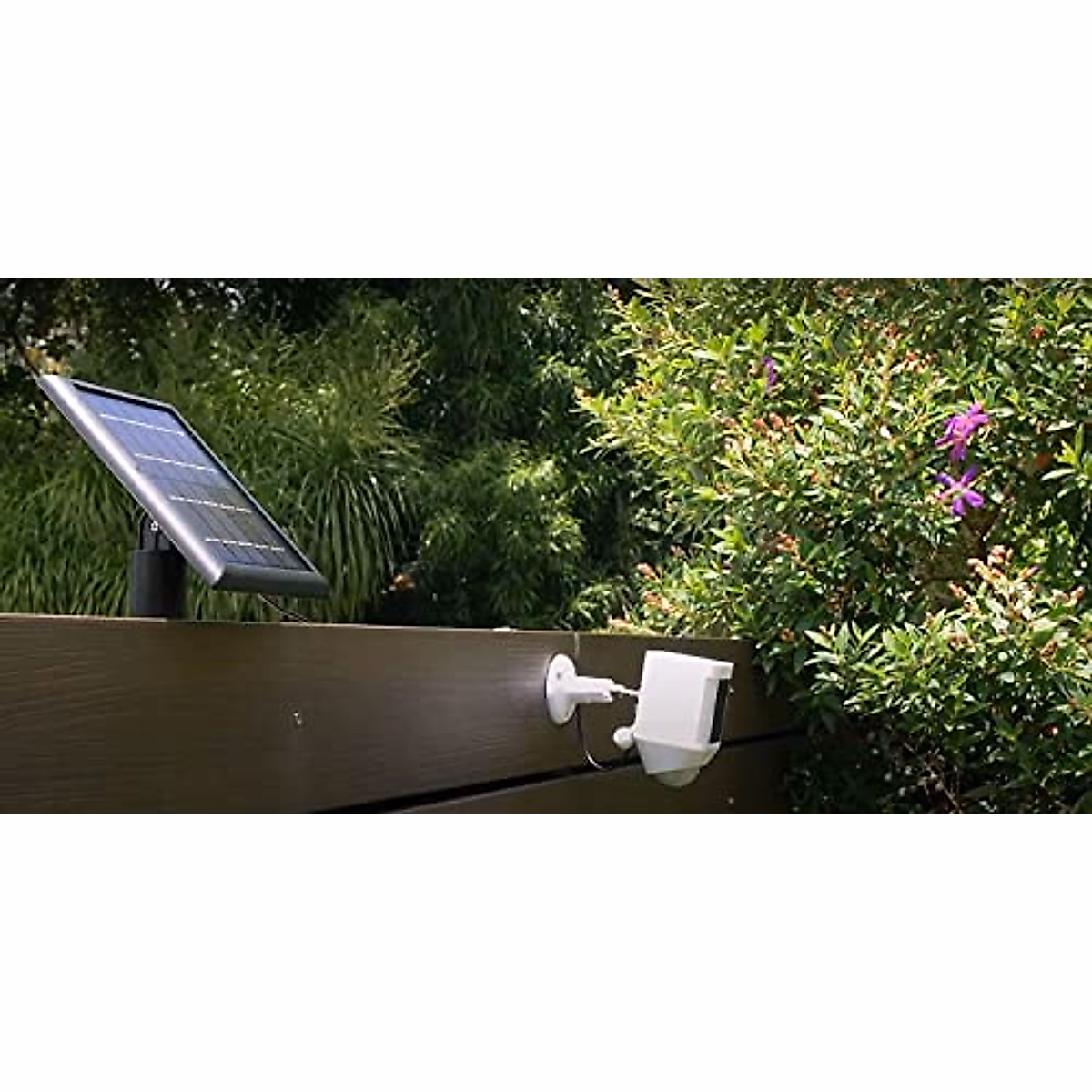 Wasserstein Solar Panel Compatible with Ring Spotlight Cam Plus/Pro/Battery, and Ring Stick Up Cam Battery - Includes Barrel Plug with USB C Adapter - 2W 5V Charging (1-Pack, White)