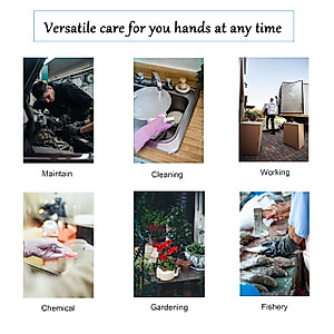 HHPROTECT Chemical Resistant Gloves,Waterproof Reusable Cleaning Rubber Glove 1Pair