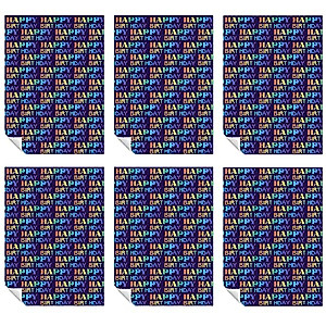 Happy Birthday Wrapping Paper for Men Women Gift Wrap,6 Folded Sheets Gradient Color Girls Boys Kids Adult Dark Purple Gift Wrapping Paper for Birthday Party Gift Wrap Supplies,28 * 20 Inch
