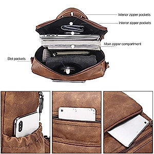 CLUCI Backpack Purse for Women Fashion Leather Designer Travel Large Ladies Shoulder Bags with Tassel Two-toned Brown